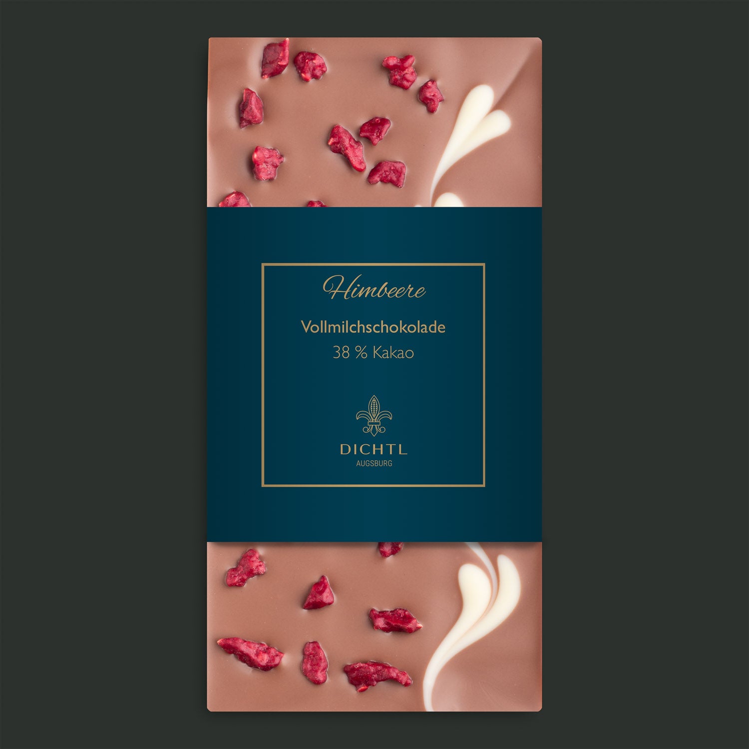 Vollmilch Schokolade mit Himbeeren